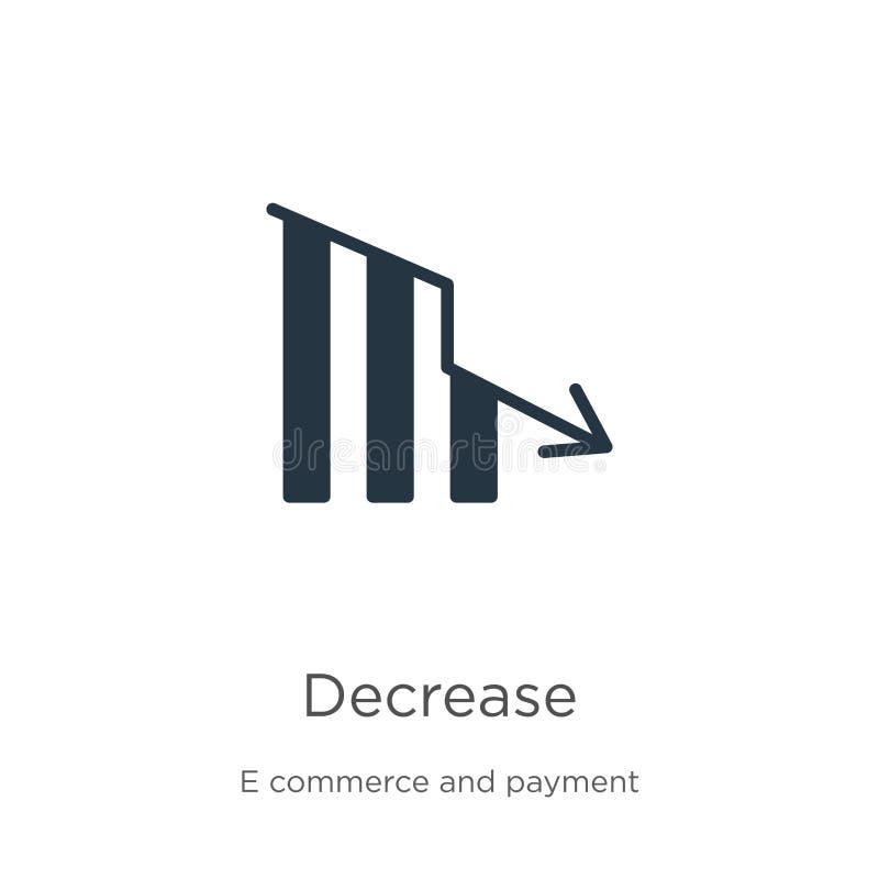 Decrease Icon Vector. Trendy Flat Decrease Icon from E Commerce and Payment Collection Isolated ...