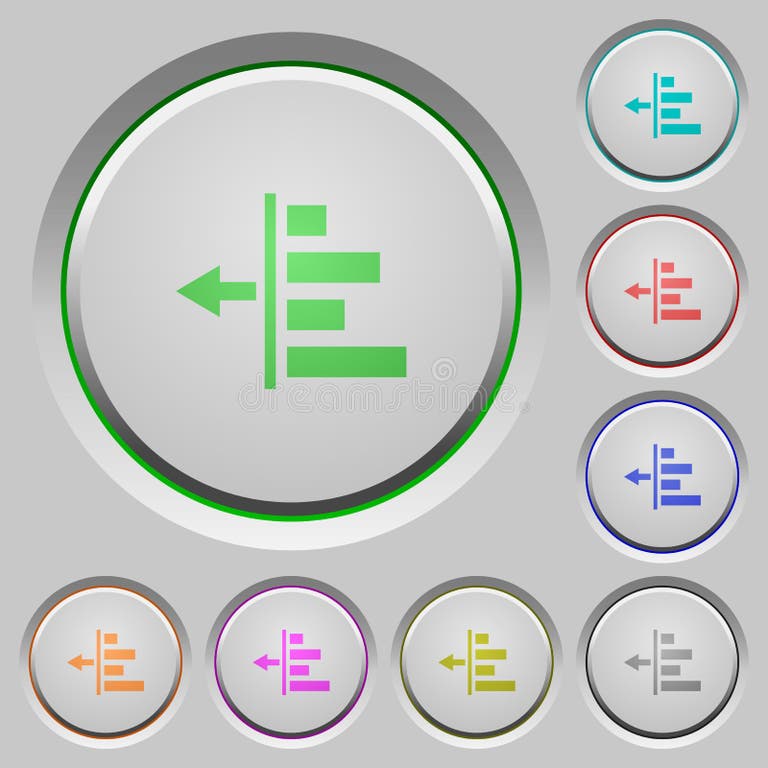 Decrease Left Indentation of Content Push Buttons Stock Vector - Illustration of orange, gray ...