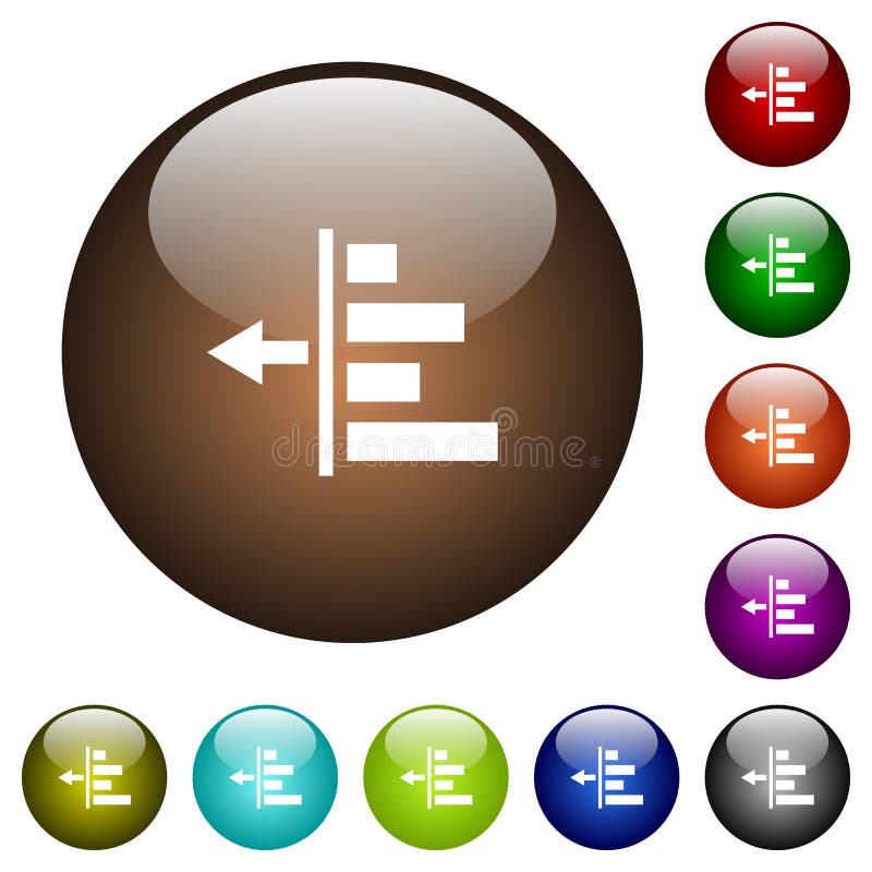 Decrease Left Indentation of Content Color Glass Buttons Stock Vector - Illustration of shiny ...