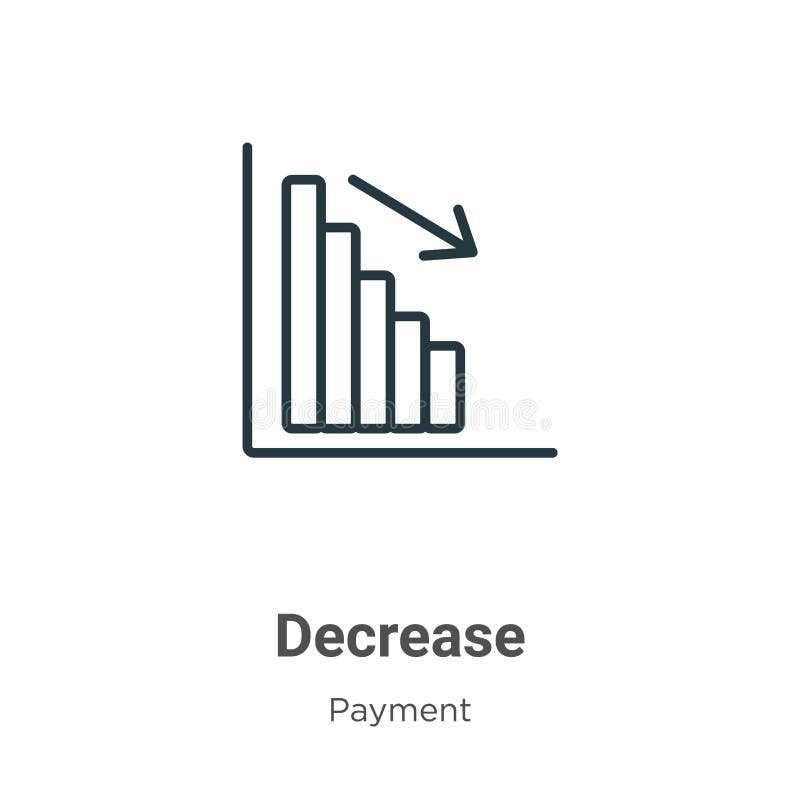 Decrease Thin Line Icon, Reduction and Analytics Stock Vector - Illustration of bankrupt, button ...
