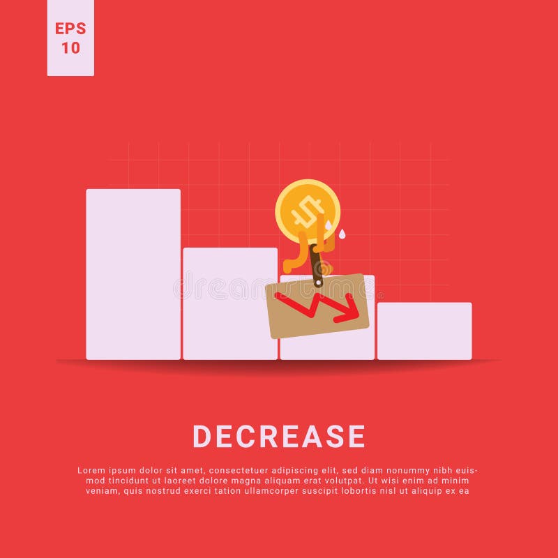 Decrease Rate and Lost Income Flat Vector Stock Vector - Illustration ...
