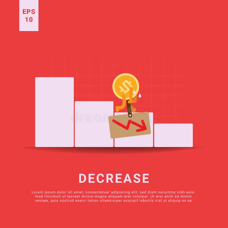 Decrease Rate and Lost Income Flat Vector Stock Vector - Illustration of graphic, economic ...