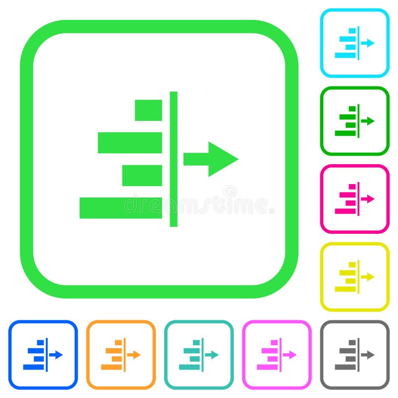 Decrease Right Indentation of Content Vivid Colored Flat Icons Stock Vector - Illustration of ...