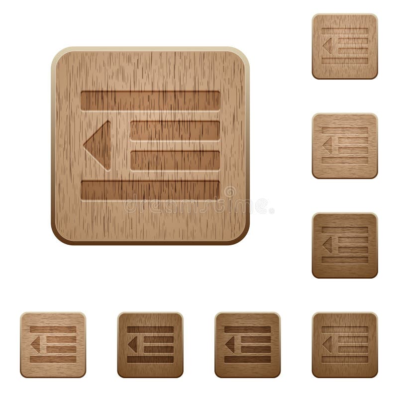 Decrease Text Indent Wooden Buttons Stock Vector - Illustration of patterns, application: 187518175
