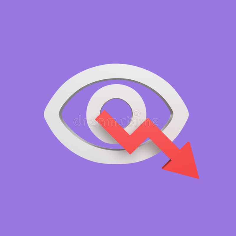 Decrease Visibility 3d Icon Model Cartoon Style Concept. Render Illustration Stock Illustration ...