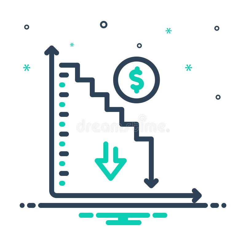 Mix Icon for Decreased, Reduced and Scarcity Stock Illustration ...
