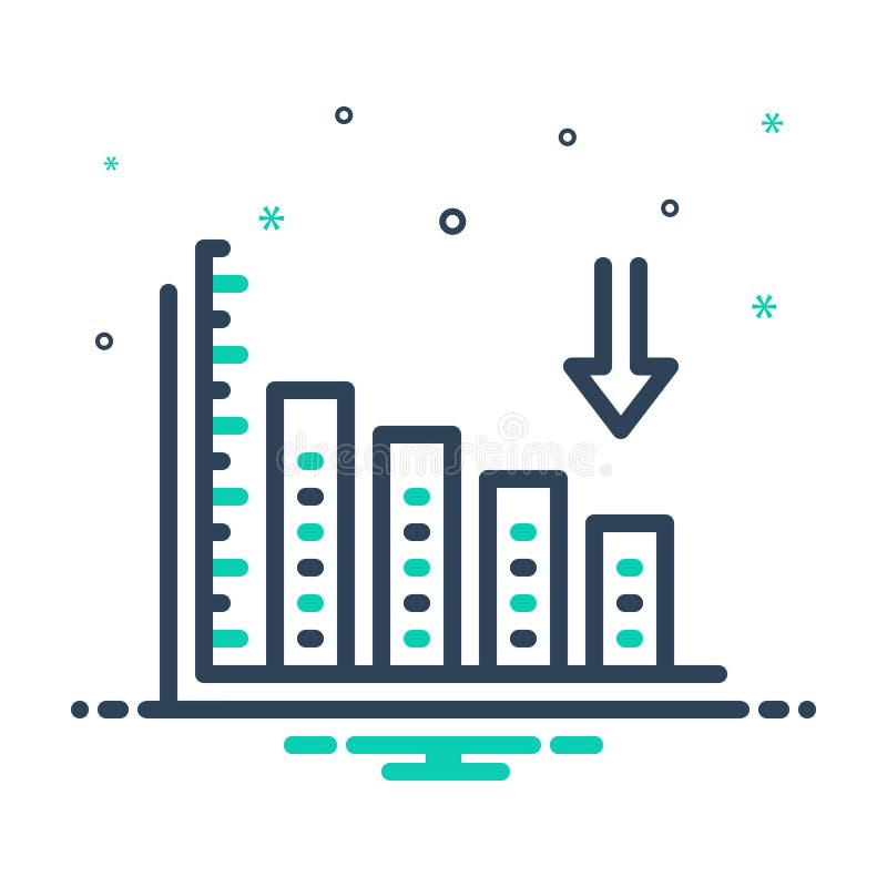 Mix Icon for Decreased, Reduced and Finance Stock Illustration ...