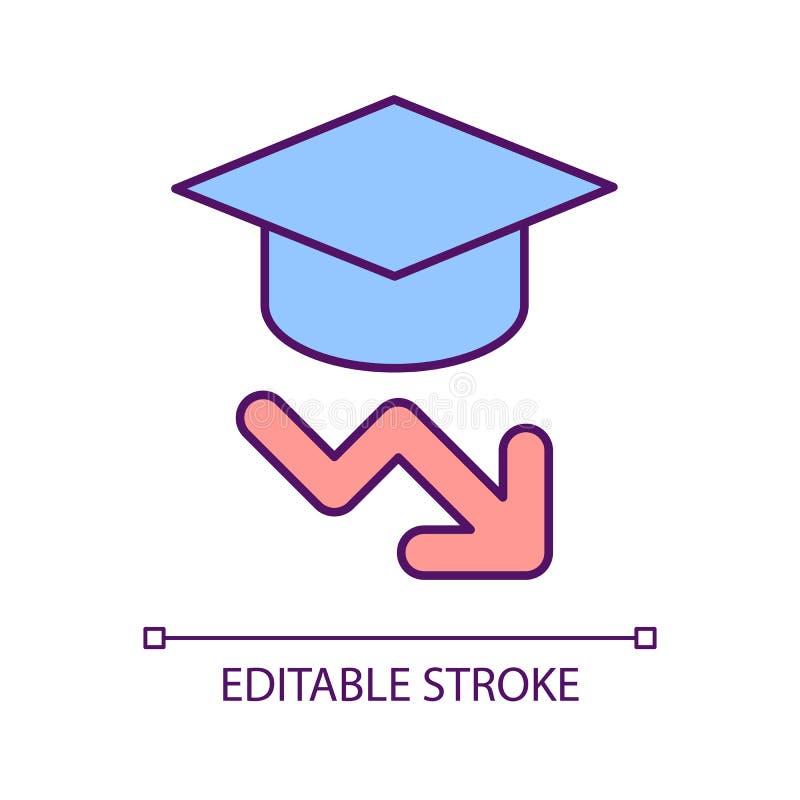 Decreasing Academic Performance RGB Color Icon Stock Vector ...