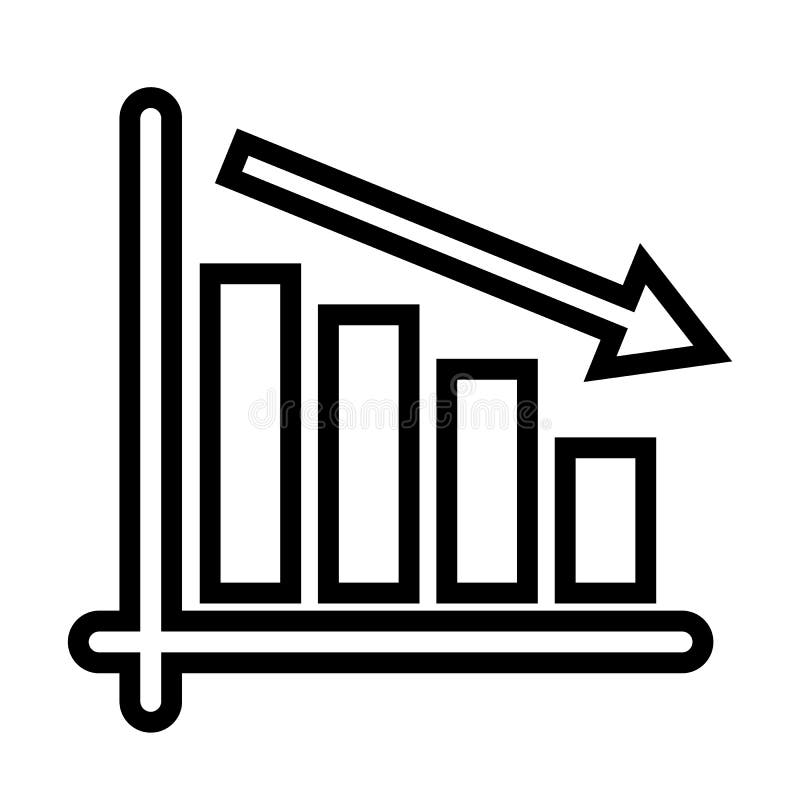 Decreasing Arrow and Bar Graph Icon. Vectors of Business Performance ... Decreasing Arrow and Bar Graph Icon. Vectors of Business Performance ...