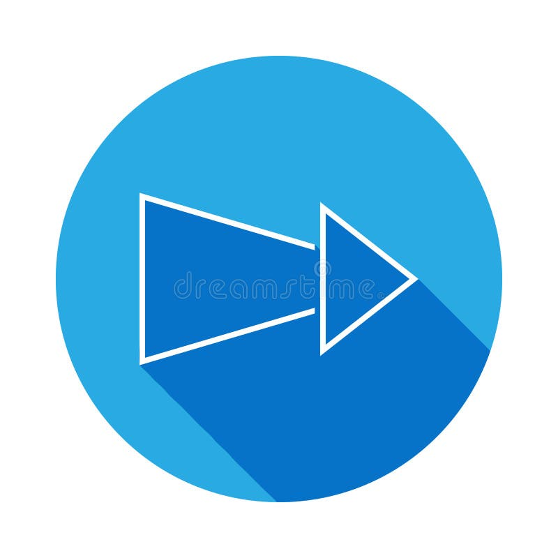 Decreasing Arrow Icon with Long Shadow. Thin Line Icon for Website ...