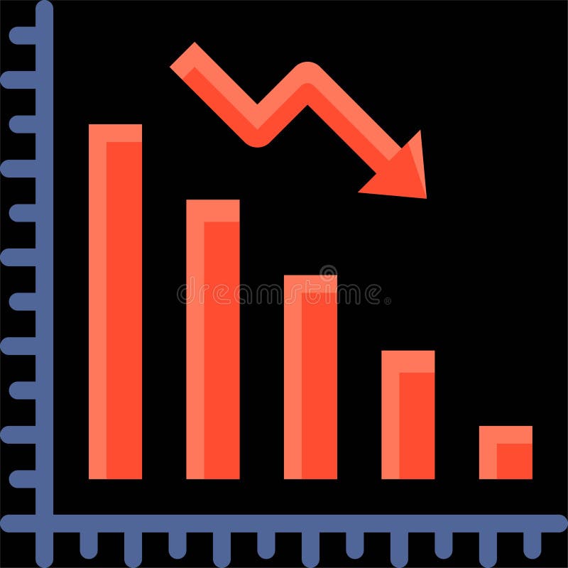 Decreasing Bar Chart Icon, Bankruptcy Related Vector Stock Vector - Illustration of court ...