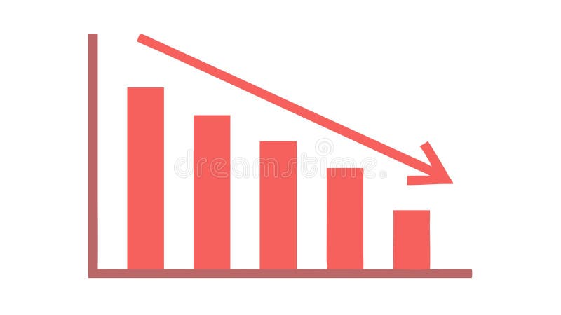 Decreasing Bar Graph Vector Icon, Financial Decline and Losses, Vector Design Generative AI ...