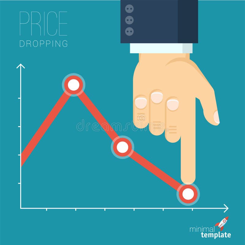 Decreasing business graph stock vector. Illustration of concept - 96748005
