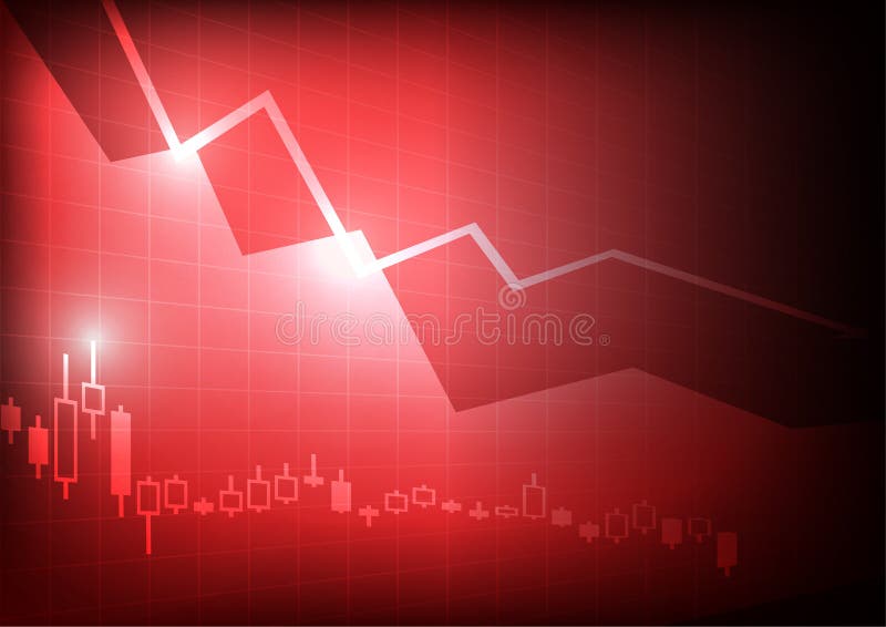 Decreasing Business Graph on Red Background Stock Vector - Illustration ...