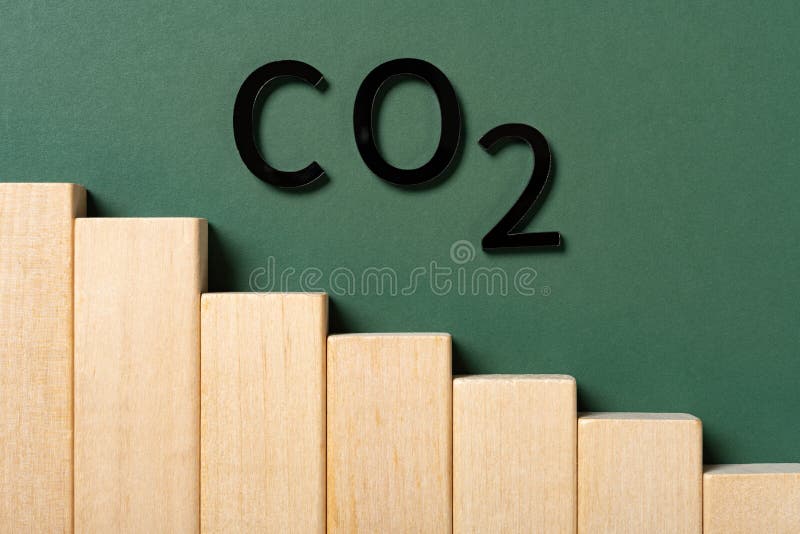 Decreasing Column Showing CO2 Reducing Trend Stock Photo - Image of ...