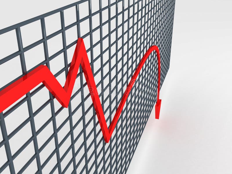 Decreasing graph stock illustration. Illustration of performance - 6499082