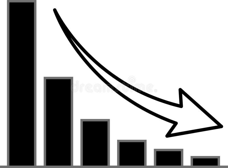 Decreasing graph and arrow stock vector. Illustration of presentation ...