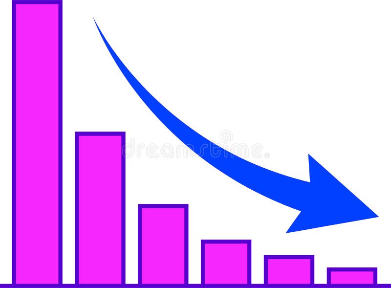 Decreasing graph and arrow stock vector. Illustration of finance ...
