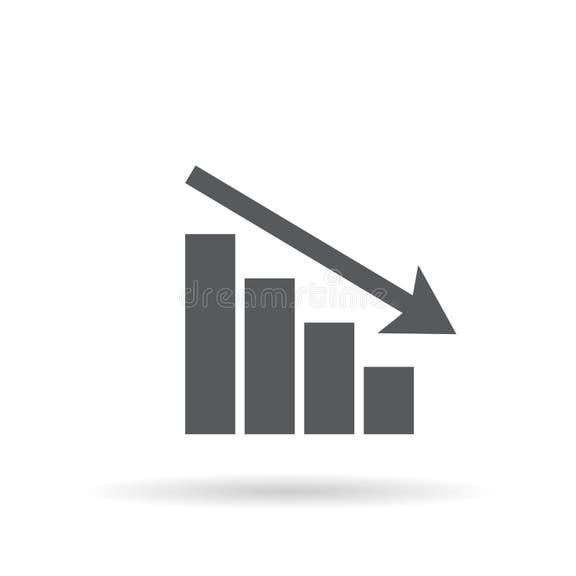 Decreasing Graph Icon Vector Isolated on White Background. Decrease ...