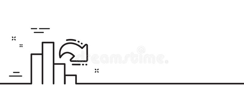 Decreasing Graph Line Icon. Column Chart Sign. Minimal Line Pattern ...