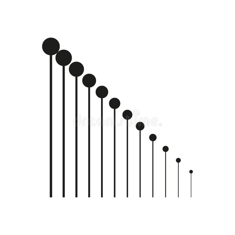 Decreasing Line Graphic. Circle Point Vector. Minimalist Growth Chart. Data Progression ...