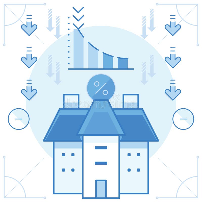 Decreasing Value Illustration. Calculation Illustration. Isolated on ...