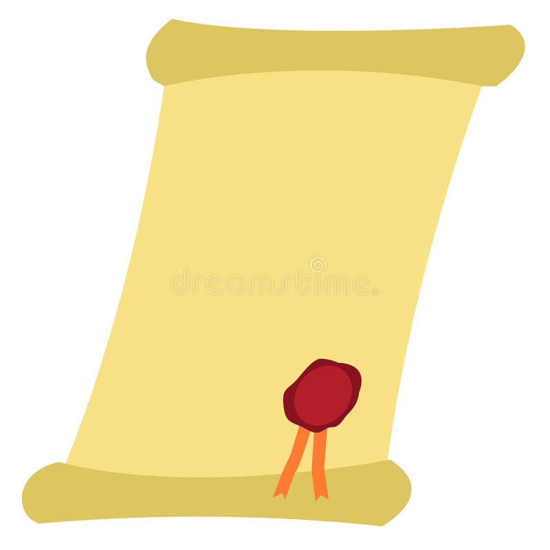 Decree in a Scroll with a Seal Stock Illustration - Illustration of ...