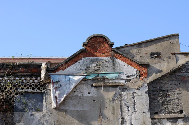 Decrepit building stock image. Image of apartments, drawn - 3530047