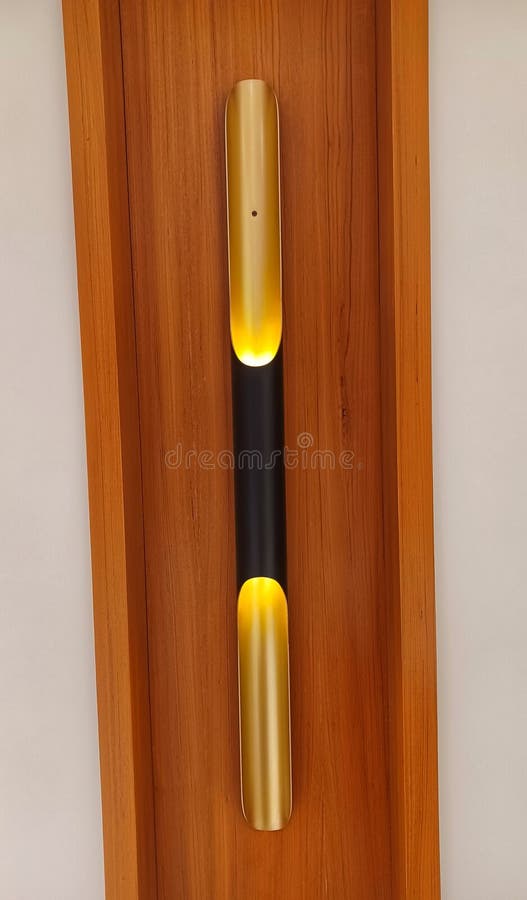 Lights Installed in Side Wooden Wall Stock Image - Image of apartment ...