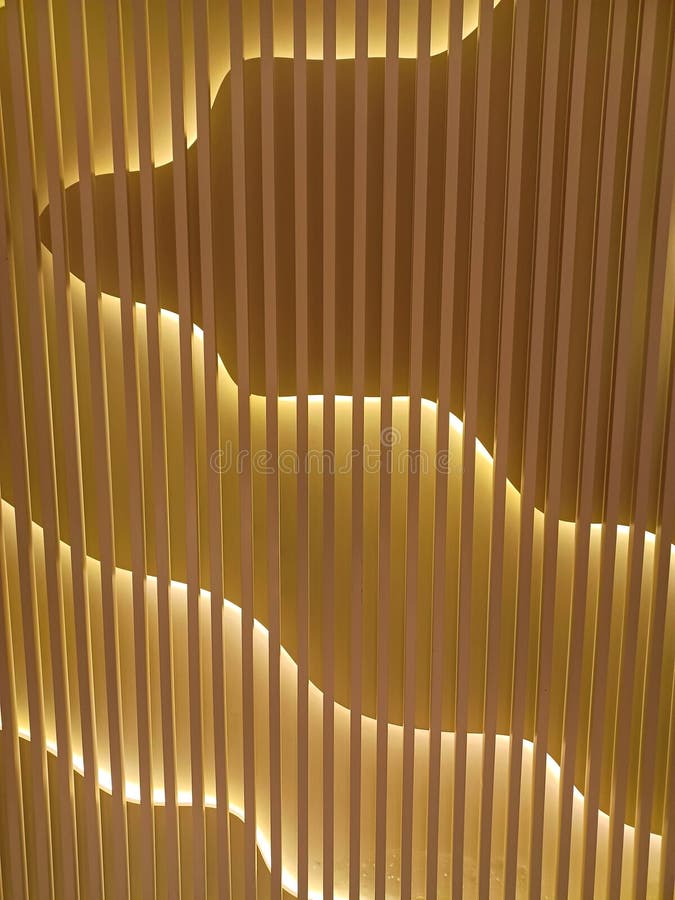 Lights Installed in Side Wooden Wall Stock Photo - Image of bright ...