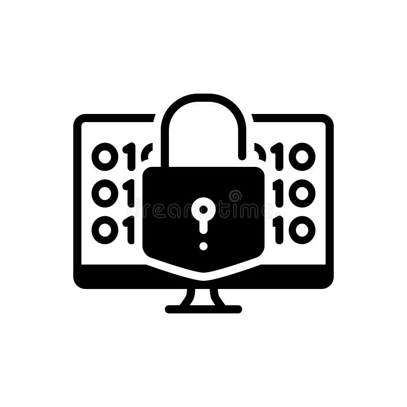 Black Solid Icon for Decrypt, Protection and Technology Stock Vector ...