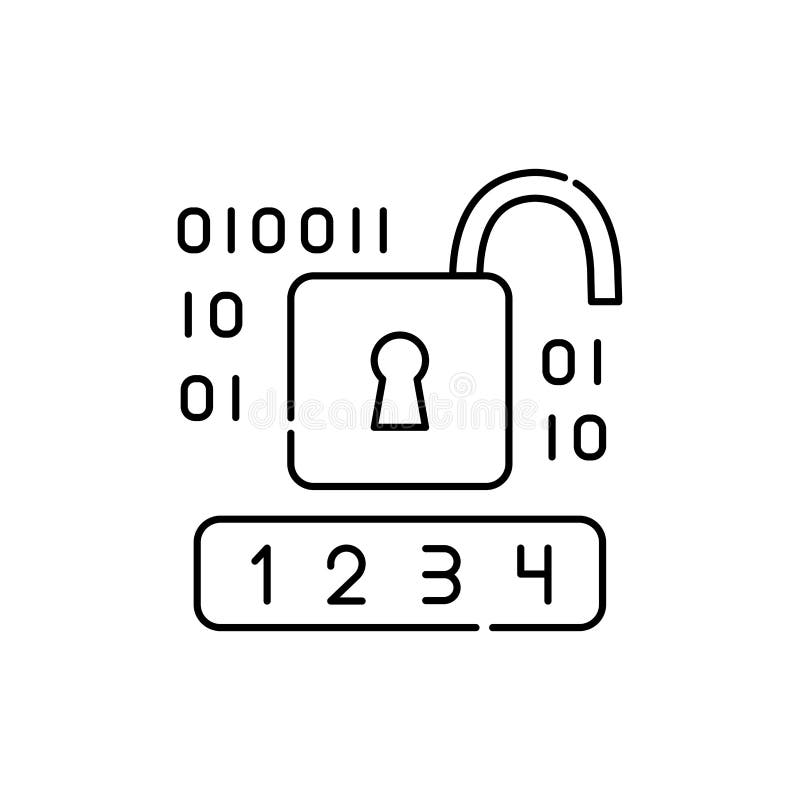 Decryption Line Icon. Isolated Vector Element. Stock Vector ... Decryption Line Icon. Isolated Vector Element. Stock Vector ...
