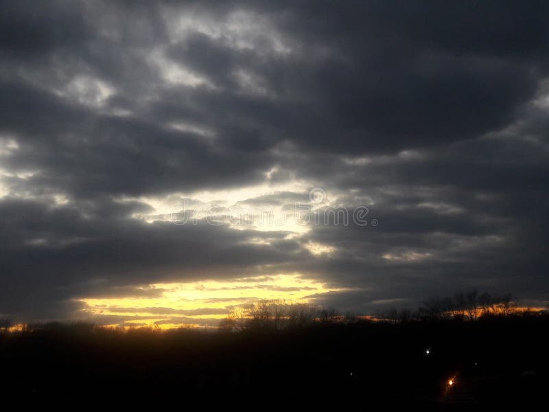 Sky stock image. Image of skyline, trees, sillouet, sunset - 166128187