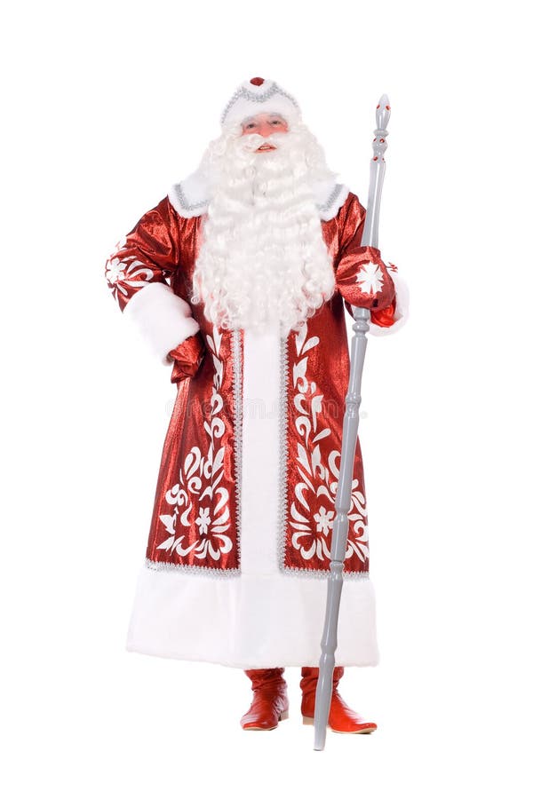 Ded Moroz. Isolated on White Stock Image - Image of person, senior ...