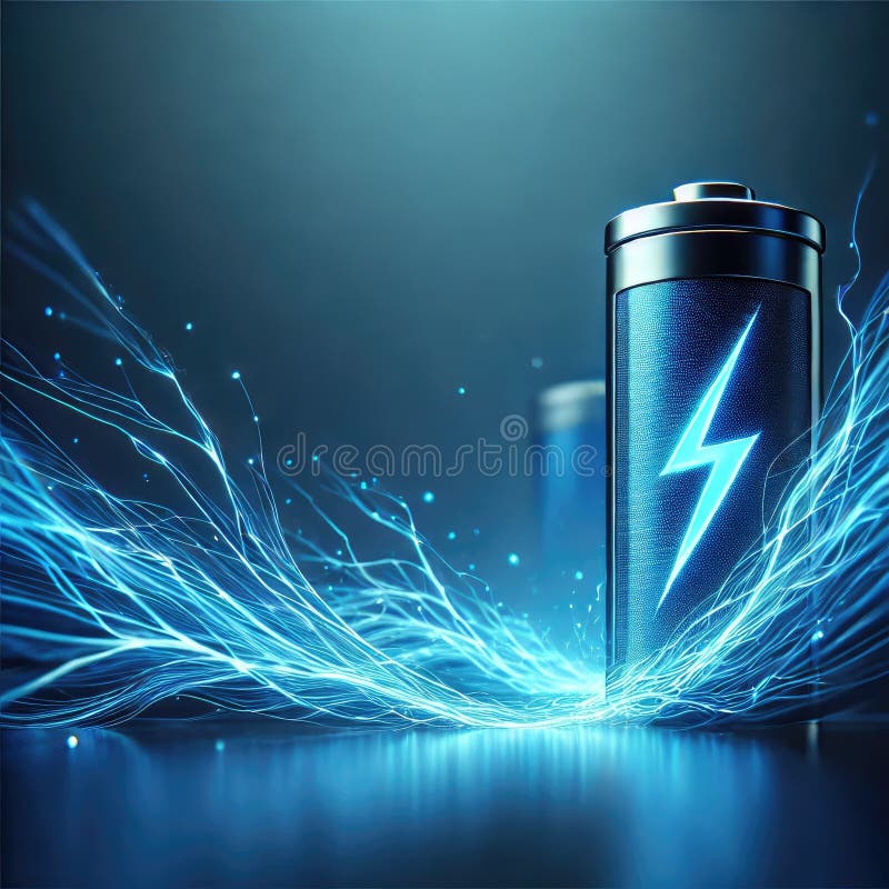Battery Background Design Dynamic Blue Energy Flow Stock Illustration ...