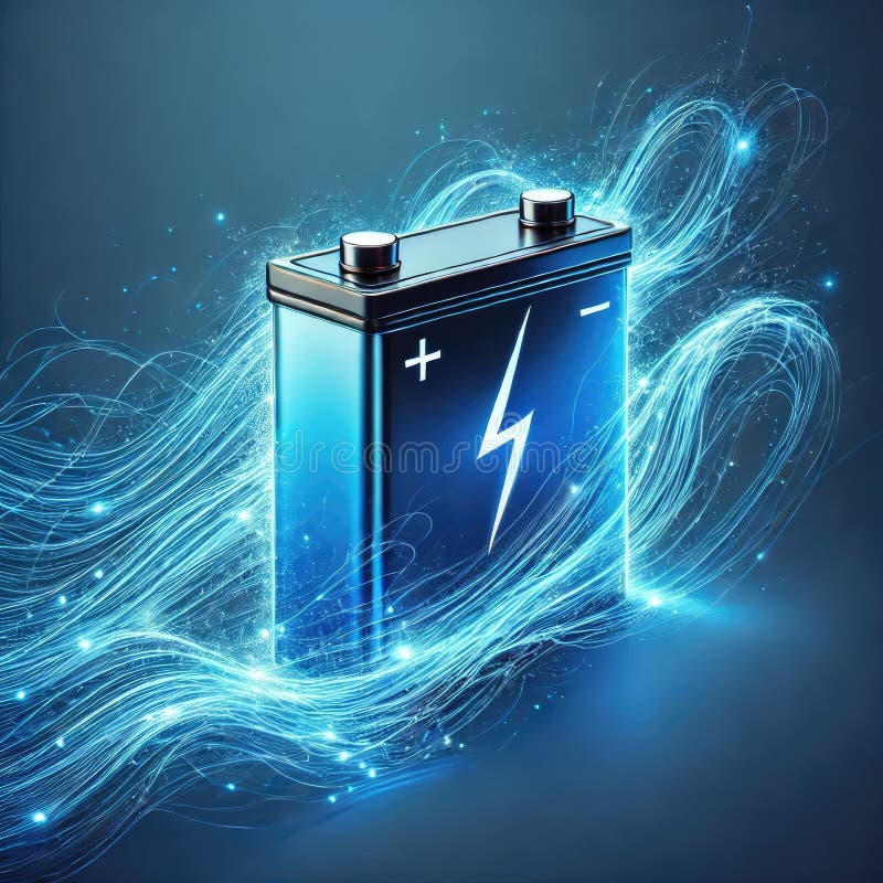 Battery Background Design Dynamic Blue Energy Flow Stock Illustration ...