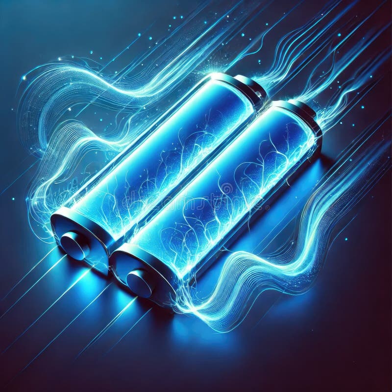 Battery Background Design Dynamic Blue Energy Flow Stock Illustration ...