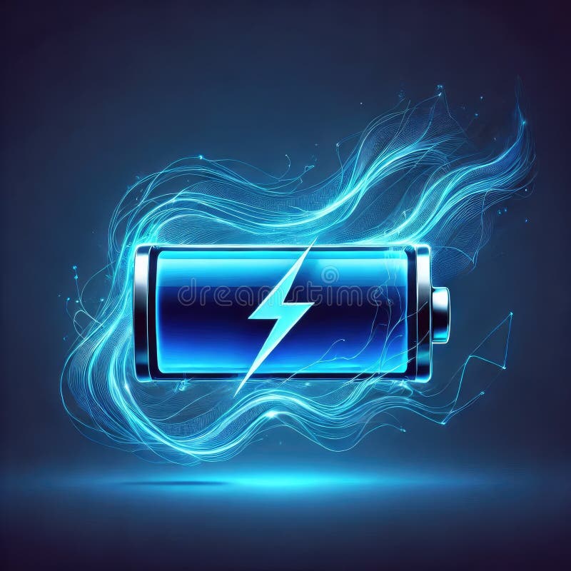 Battery Background Design Dynamic Blue Energy Flow Stock Illustration ...