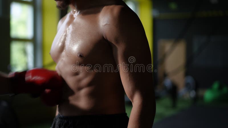An Intense and Action Packed Sparring Session Occurring in a Boxing Gym ...