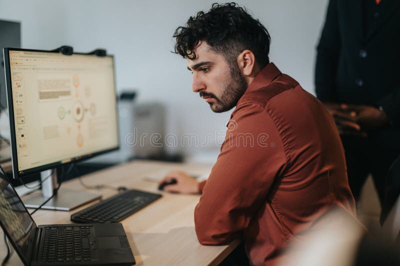 Dedicated Business Professionals Collaborating in a Modern Office ...