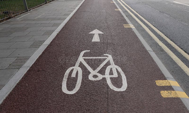 Dedicated Cycle Lane on New Street Stock Image - Image of empty ...