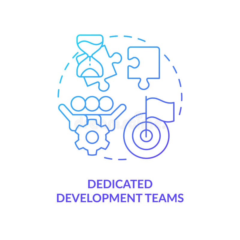 Dedicated Development Teams Blue Gradient Concept Icon Stock Vector ...