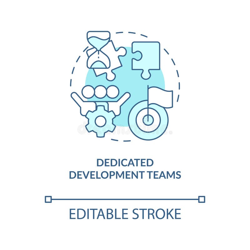 Dedicated Development Teams Turquoise Concept Icon Stock Vector ...