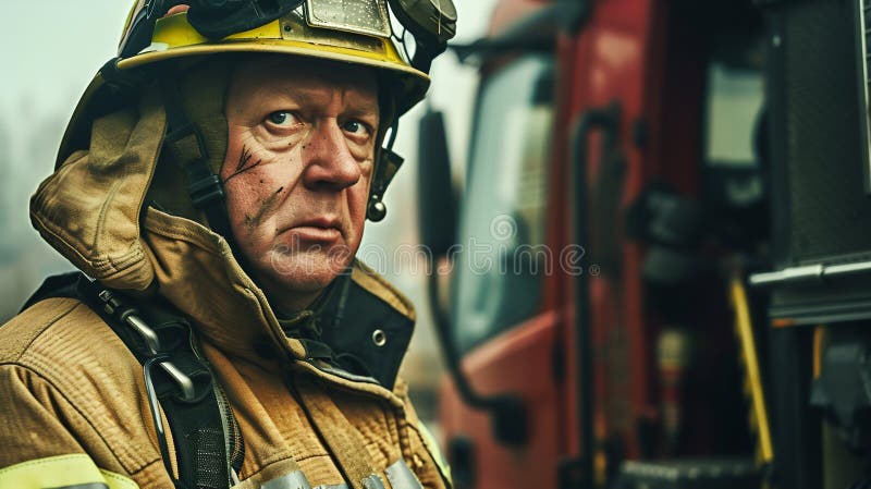 Dedicated Firefighter Ready for Action. Generative Ai Stock ...