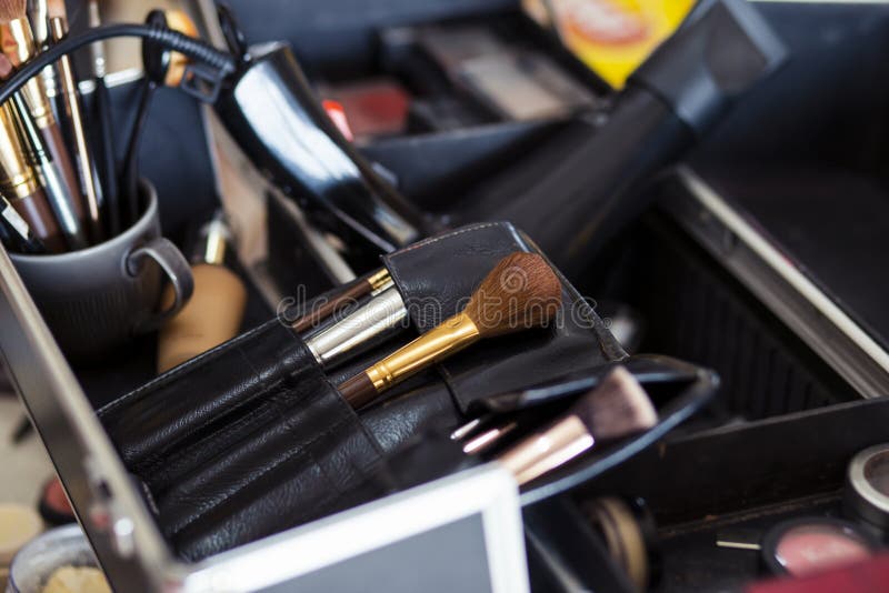 Dedicated Focus Make-up Converter on Makeup Artist S Table with Lots of ...