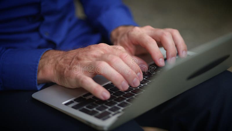 Closeup of Hands Typing on a Laptop, Highlighting Business Productivity ...