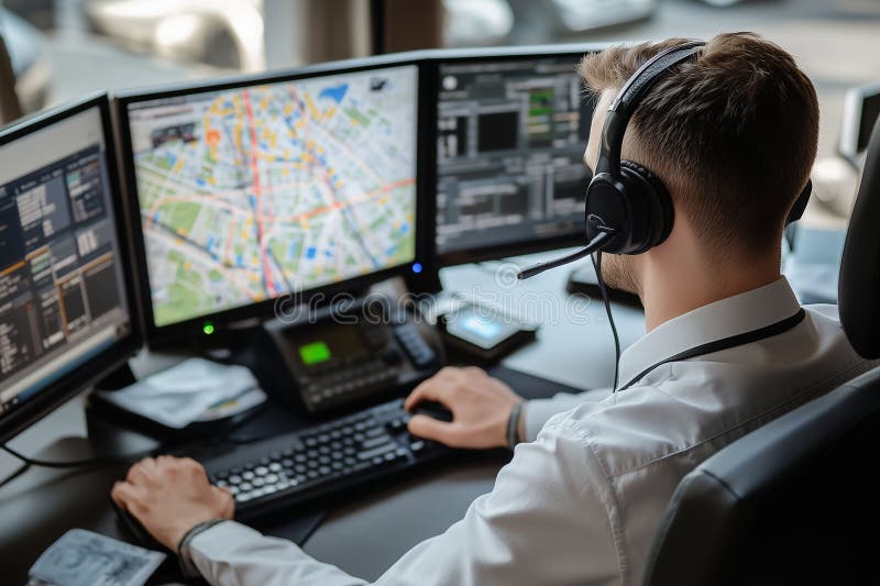 Police Officer Involves the Crucial Task of Monitoring Surveillance ...