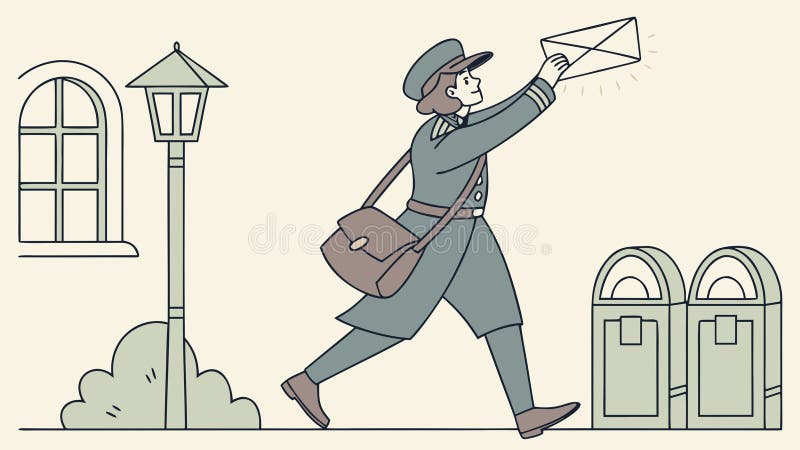 Dedicated Postman Delivering Mail, Vector Design Generative AI Stock ...