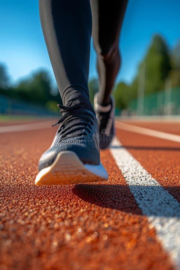 A Dedicated Runner Strides Forward on a Track, Highlighting the ...