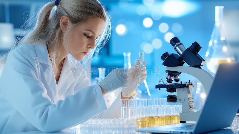 Dedicated Scientist Laboratory is Carefully Conducting Experiments with ...